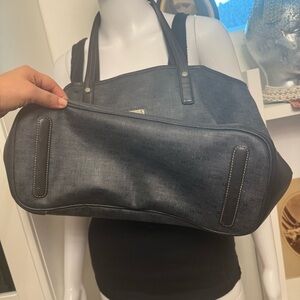 MCM | Bags | Mcm Tote Bag Black And Dark Gray Grey Visetos Shoulder ...